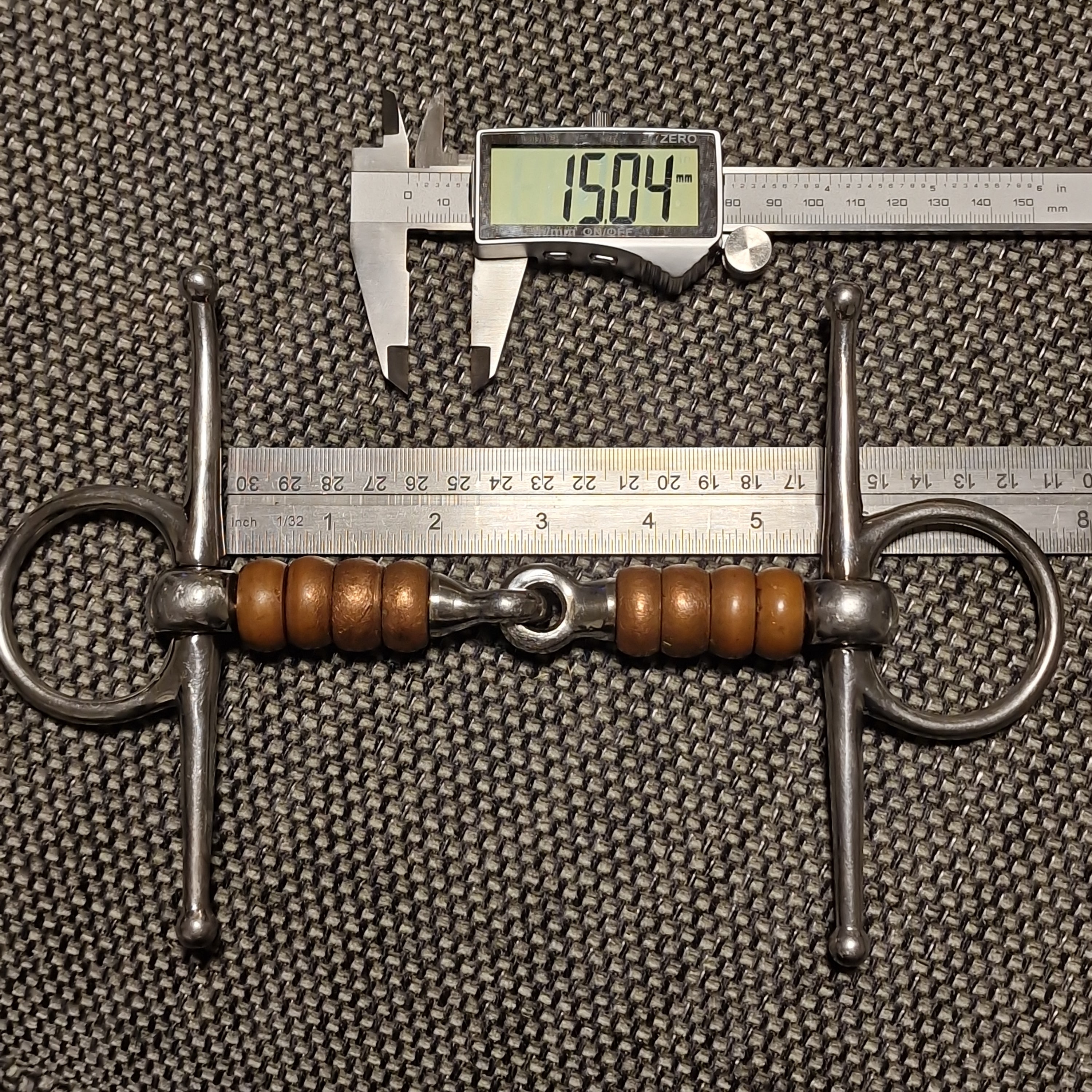 5.5" Abbey Copper Cherry Roller Full Cheek snaffle bit B943 – The Bit Doctor