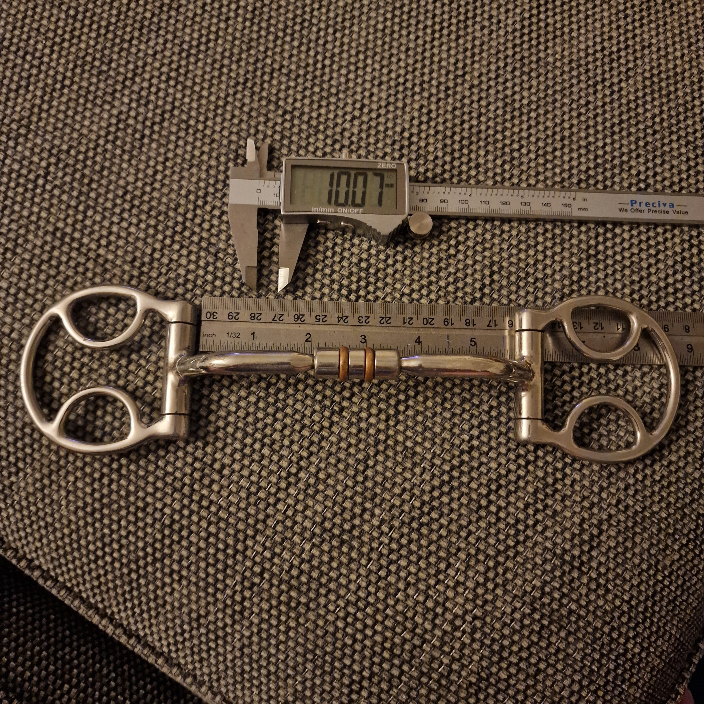 5.5" copper roller barrel eggbutt bevel snaffle bit B1 – The Bit Doctor