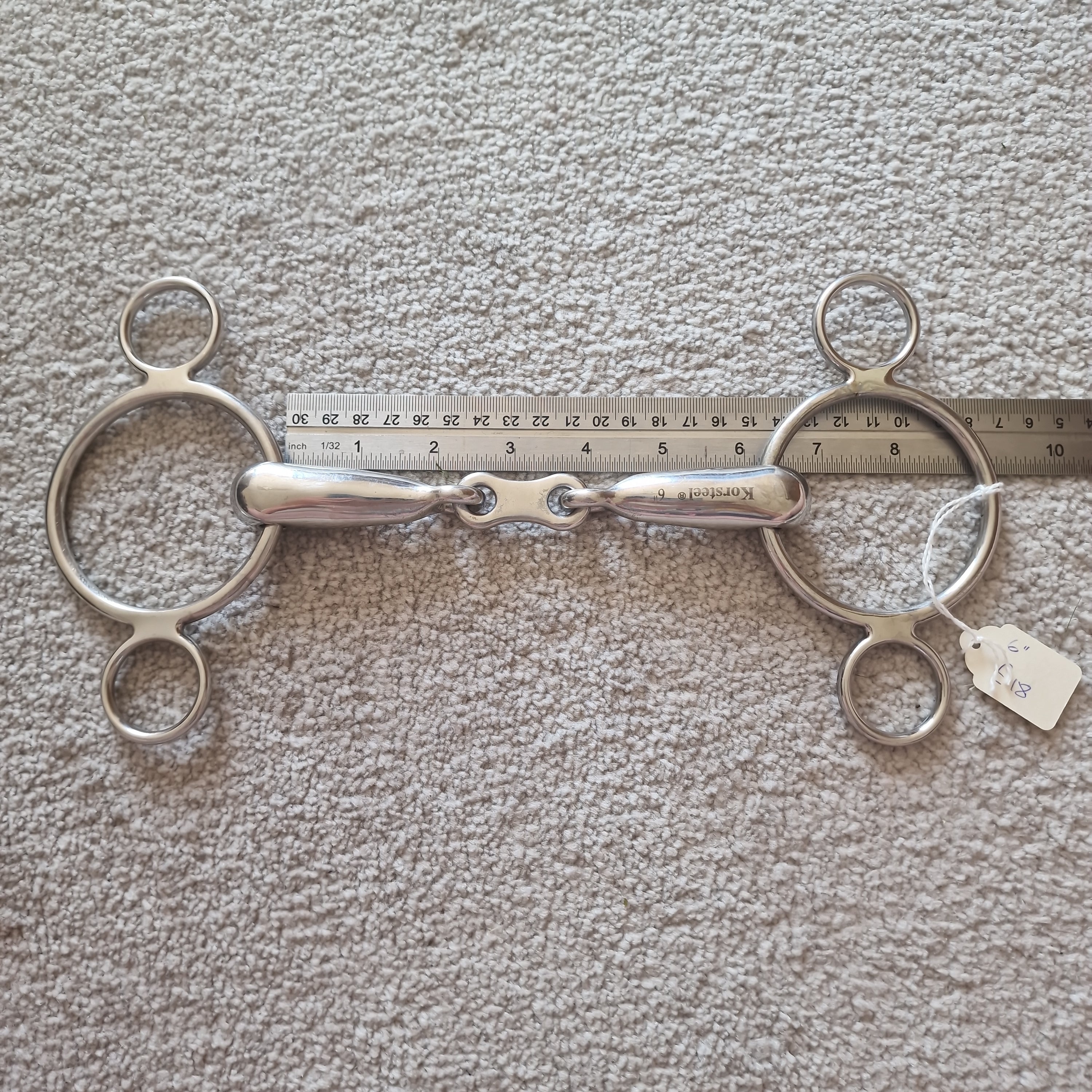 6" korsteel 2-ring universal gag hollow french link bit B566 – The Bit Doctor