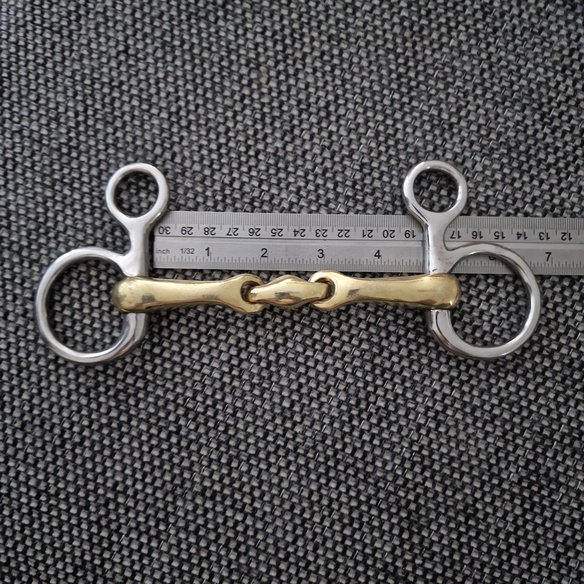 4.75" Hanging Cheek Copper Lozenge Snaffle bit B746 – The Bit Doctor