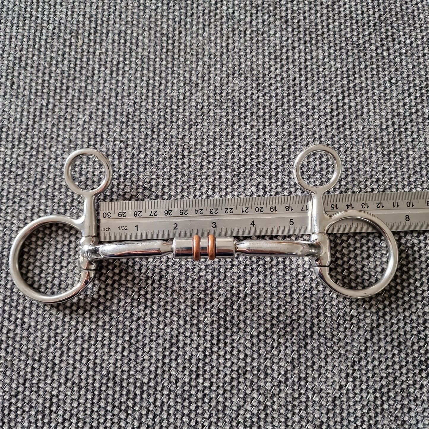 5.25" HP Relief Myler Style Barrel Hanging Cheek Snaffle bit B755 – The ...