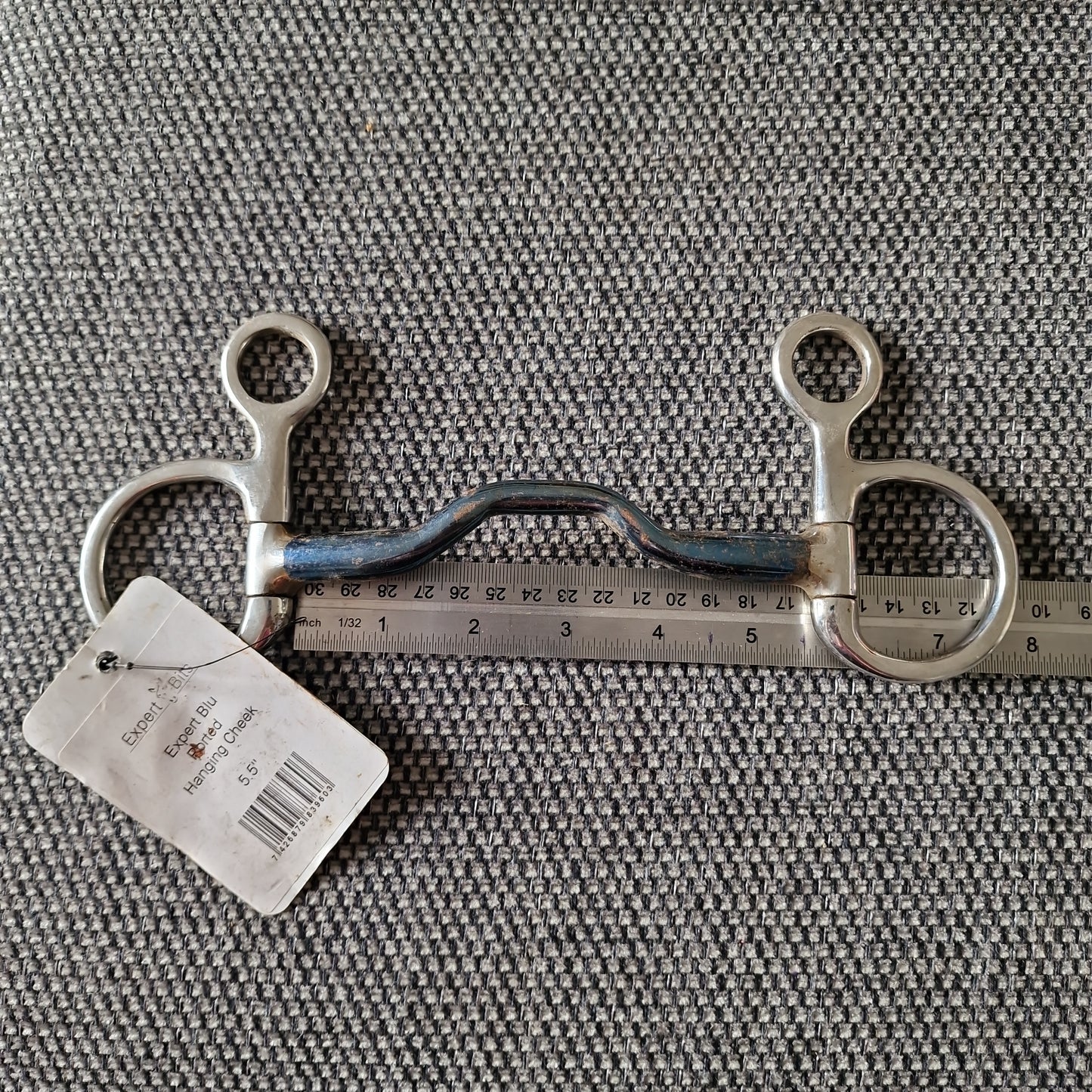 5.5" Expert Bits hanging cheek sweet iron ported snaffle bit B813 – The ...