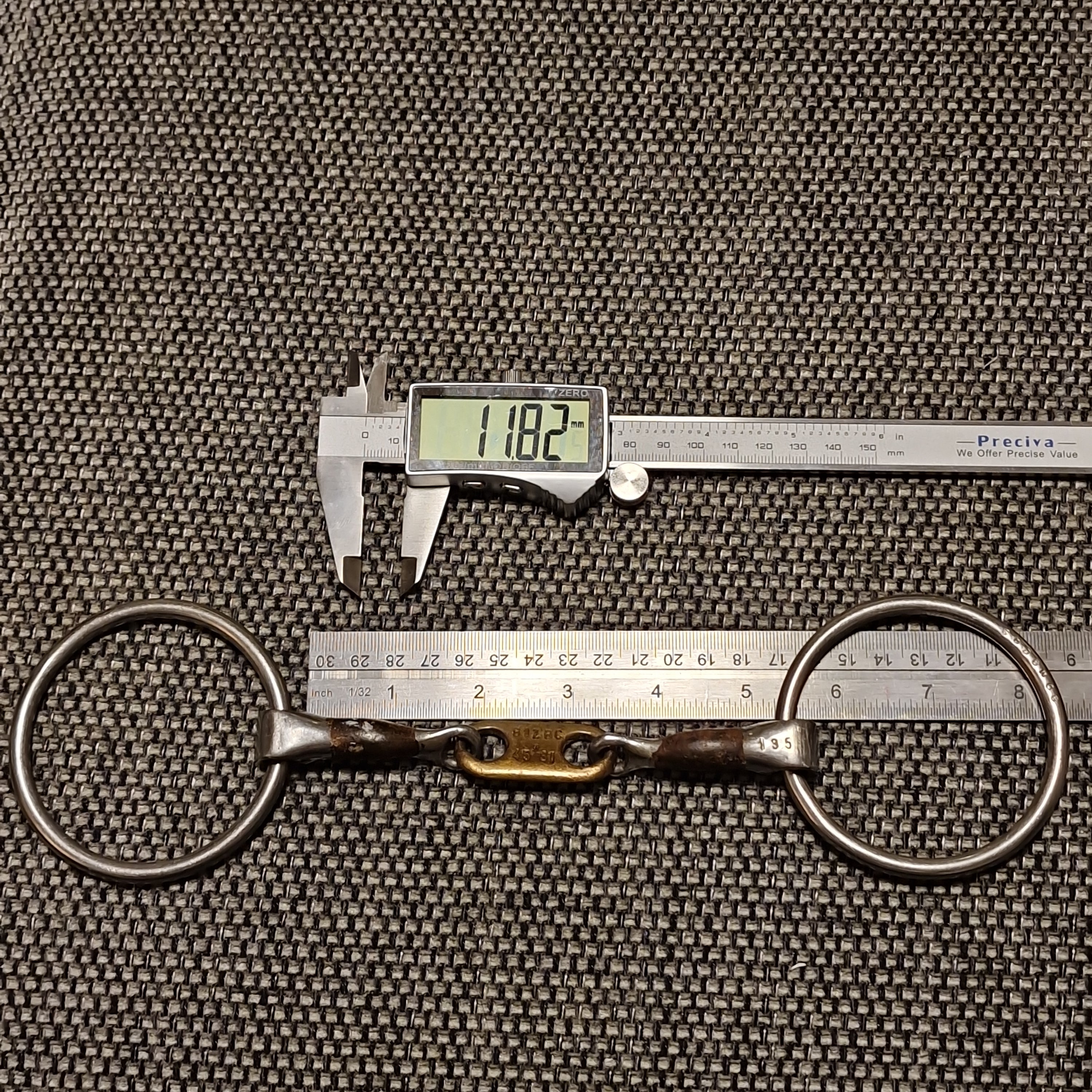 5.25" 135mm bombers BC45 control plate Loose ring Snaffle bit B820 ...