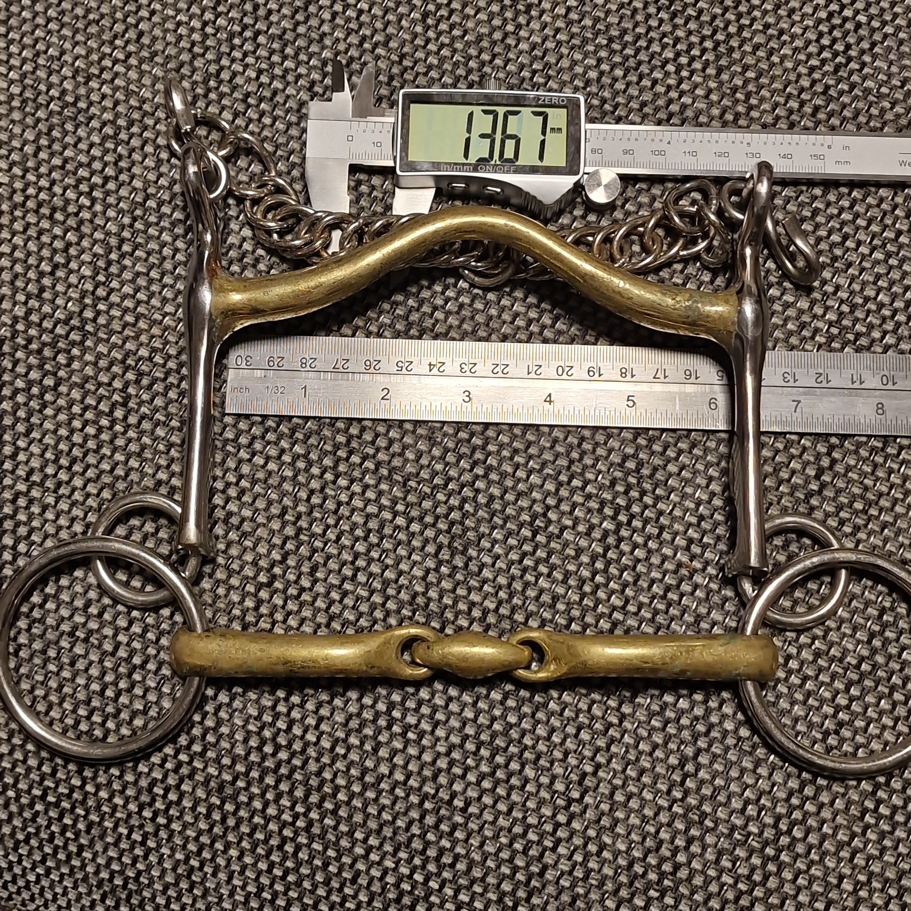 6" Copper curve anatomical Double bridle set weymouth bit B940 – The ...