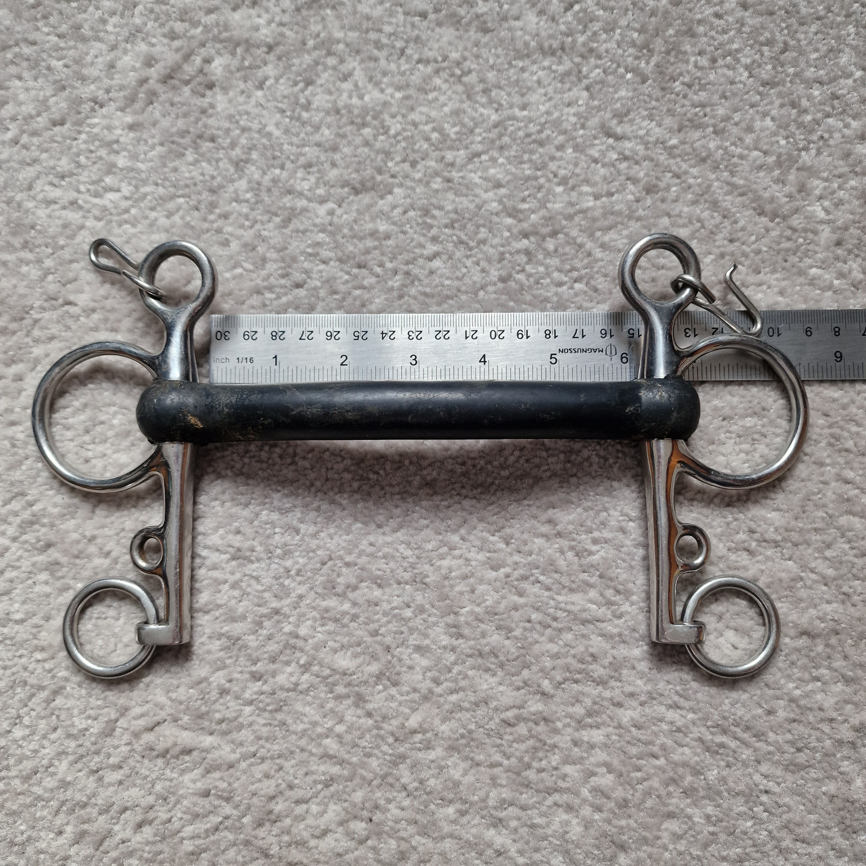 6" rubber pelham mullen bit B300 – The Bit Doctor