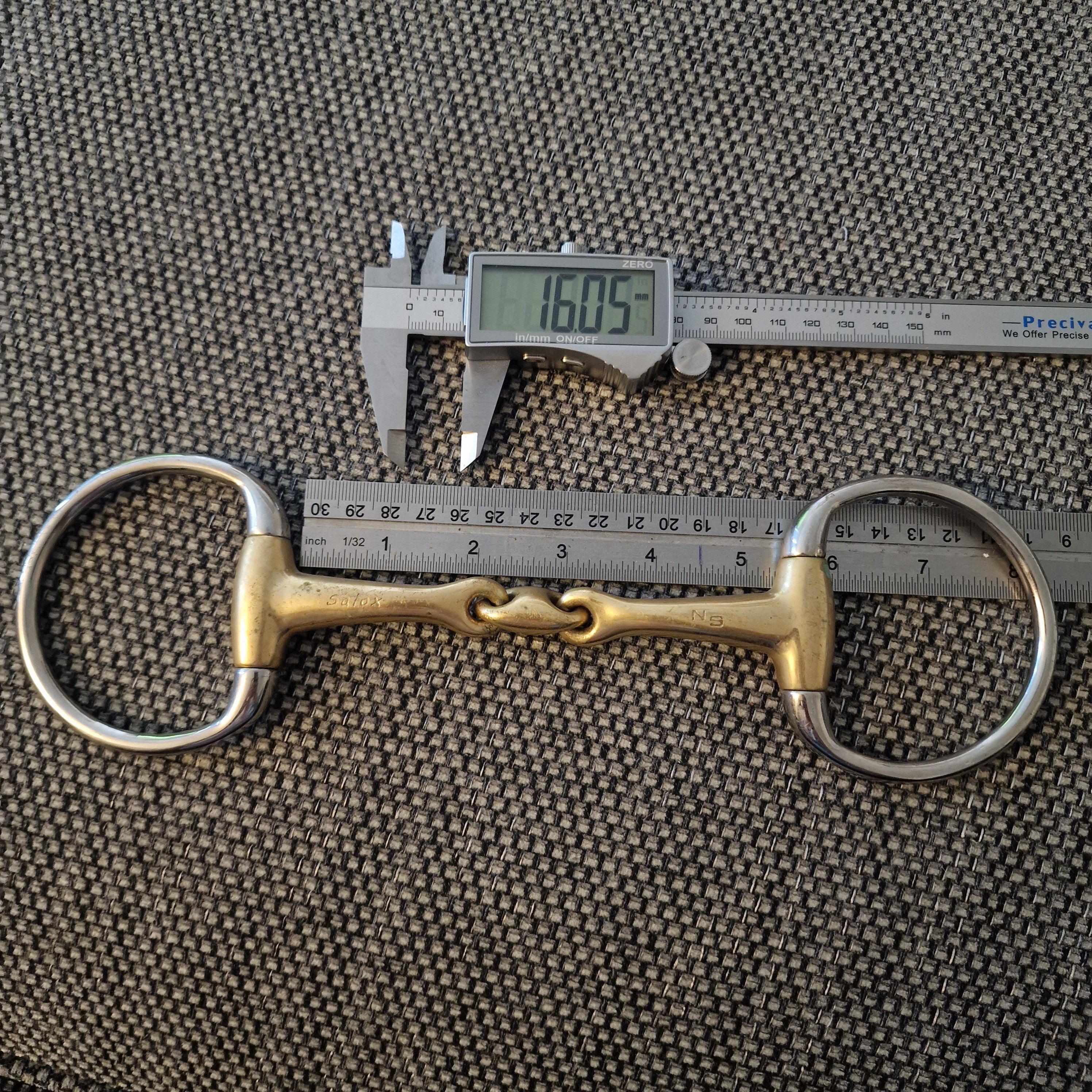 5.25" Neue schule eggbutt trans angle Lozenge snaffle bit B1148 – The Bit Doctor